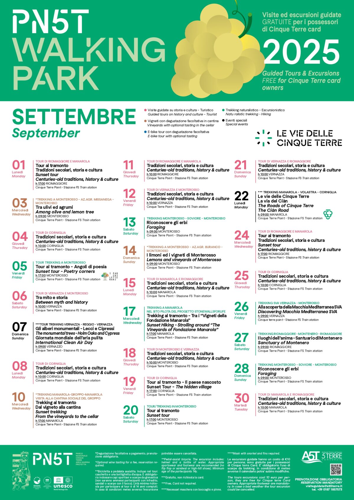 Walking Park September 2025 » Cinque Terre Consorzio Turistico